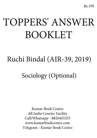 Ruchi Bindal (AIR 39, 2019) - Toppers' Answer Booklet Sociology ...