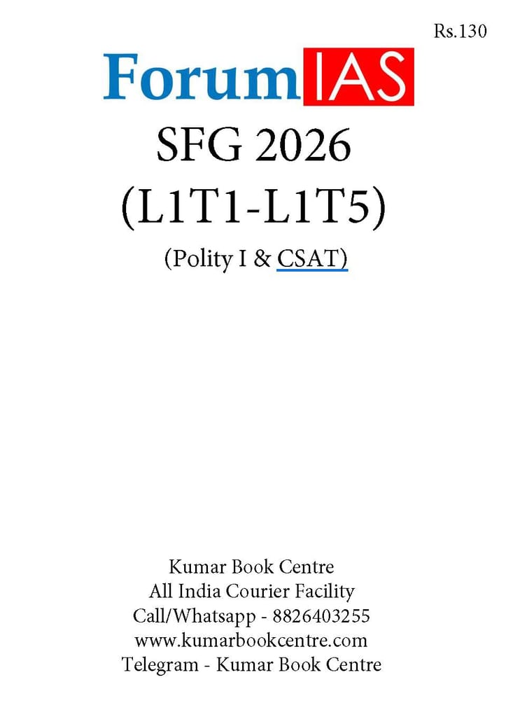 (Set) Forum IAS SFG Test 2026 - Level 1 Test 1 to 5 (Polity 1 & CSAT ...